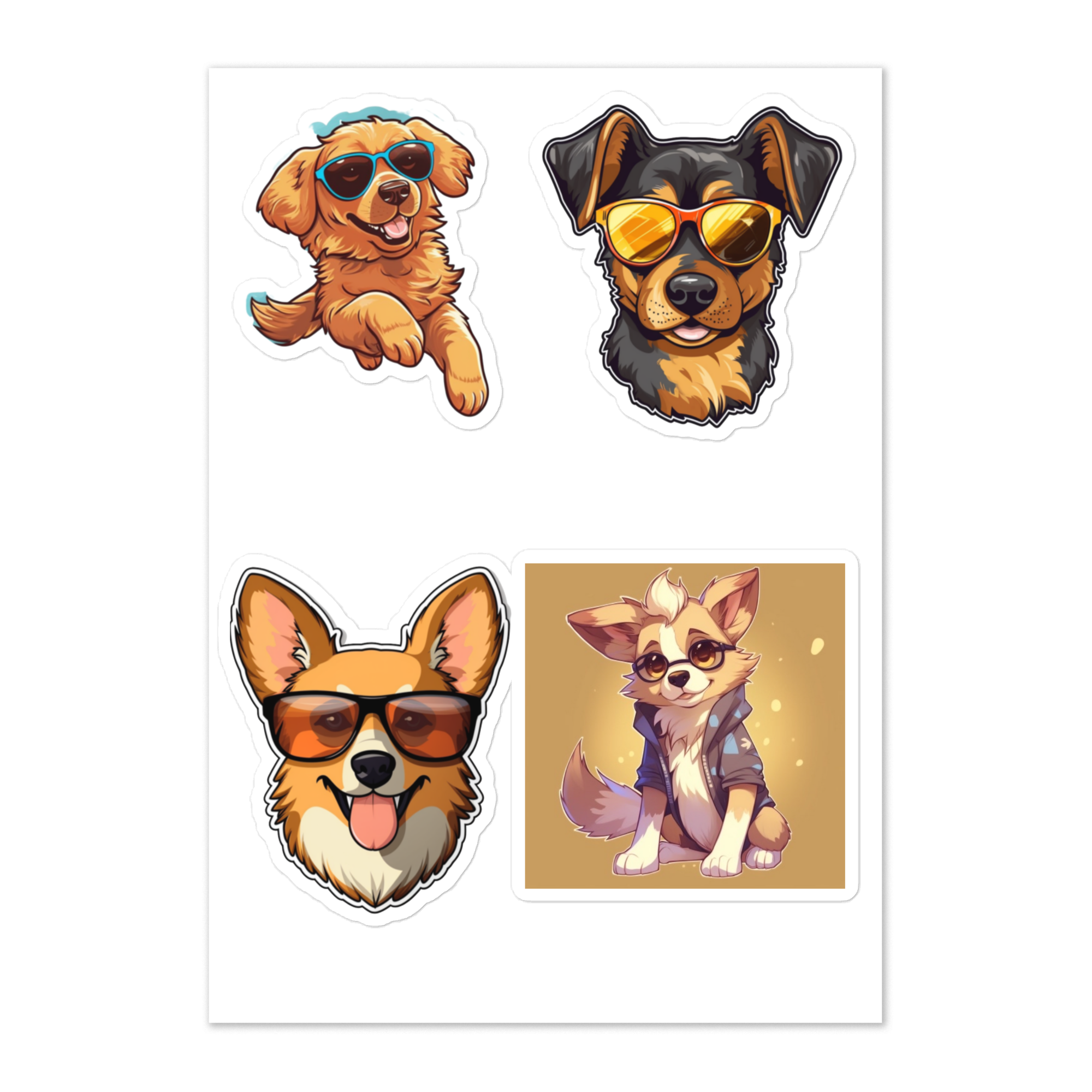 Dogs with Glasses Sticker sheet – StickerWonder